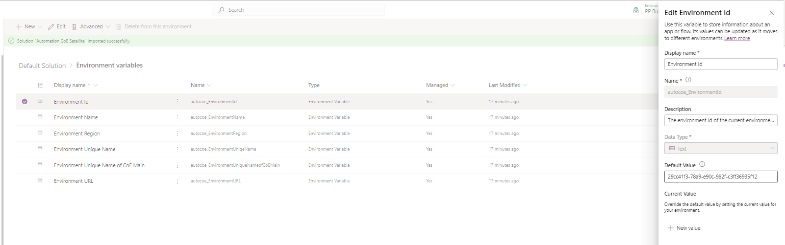 [Automation - BUG] Satellite Solution does not prompt for the variable "Environment Id" on ...