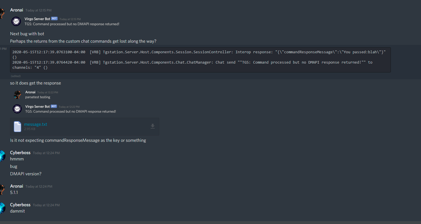 Dmapi Custom Command Responses Not Being Processed Correctly · Issue