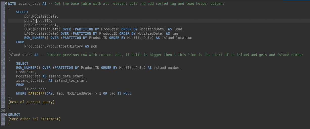 Use adaptive selection with Ctrl+A to mark current statement/query ...