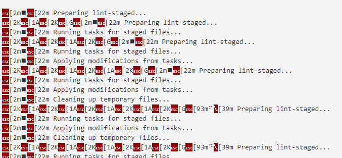 Verbose output with Escape characters when viewing in VS Code · Issue #1192 · lint-staged/lint ...
