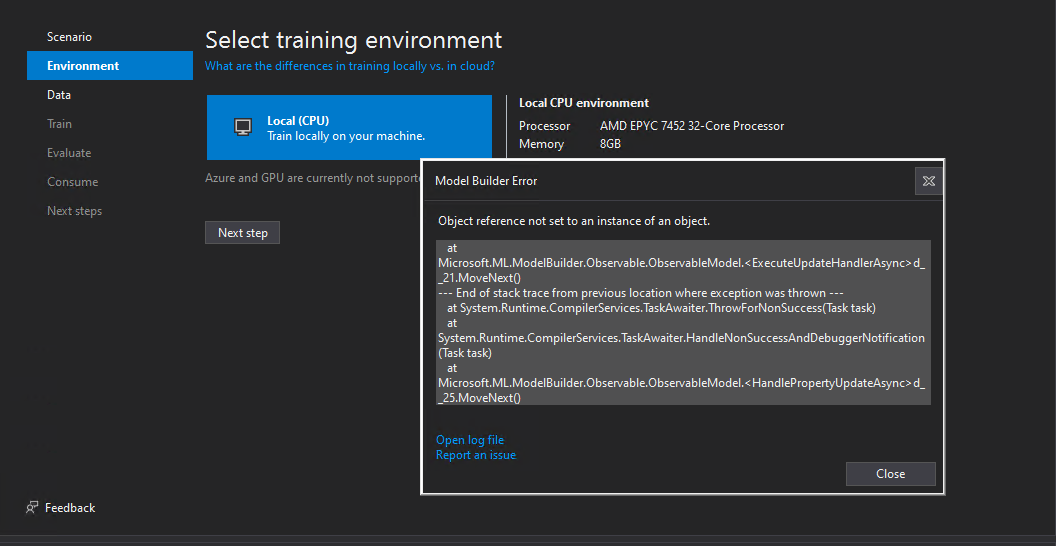 Sometimes pop up Model Builder Error: Object reference not set to an instance of an object after ...