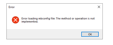 Error loading mbconfig file: The method or operation is not implemented. · Issue #1614 · dotnet ...