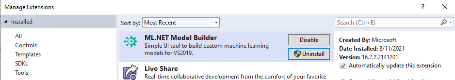 Cannot Add machine learning in VS2019 if installed VS2022. · Issue #1678 · dotnet ...