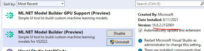 Cannot Add machine learning in VS2019 if installed VS2022. · Issue #1678 · dotnet ...