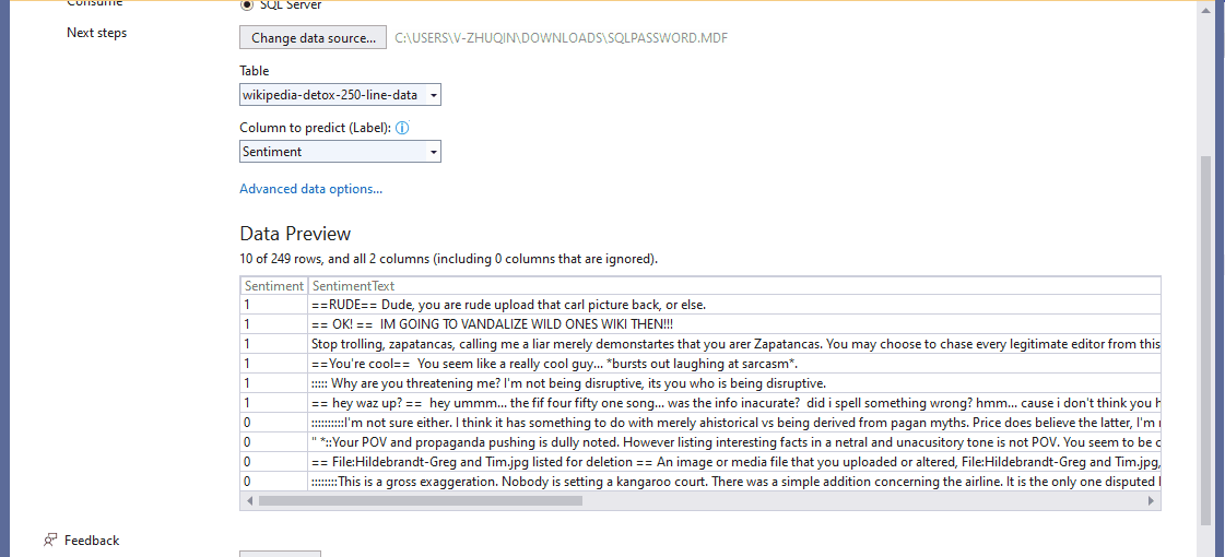 Suggest: shorten tab control length of data source type. · Issue #1757 · dotnet/machinelearning ...
