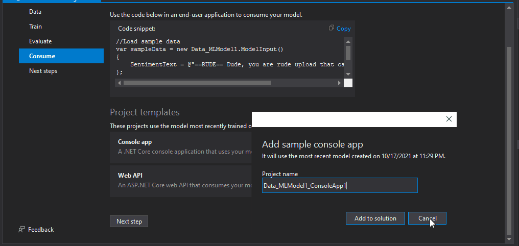 The combination of background color and font color of "Add to solution ...