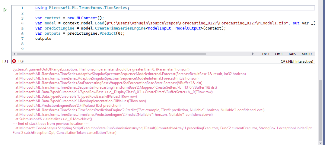 Run Forecasting notebook error. · Issue #1992 · dotnet/machinelearning ...