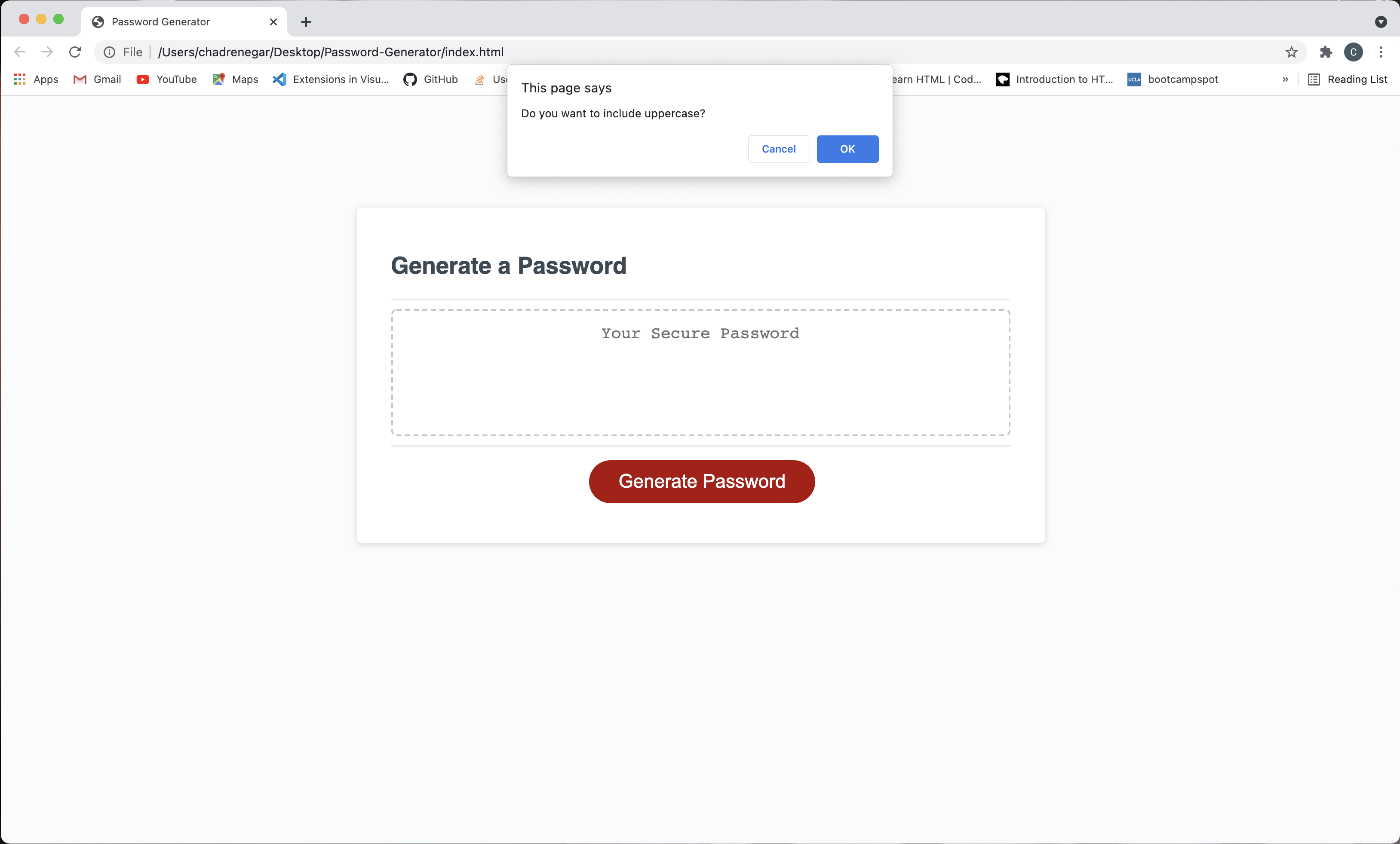 Github Crenegar Password Generator