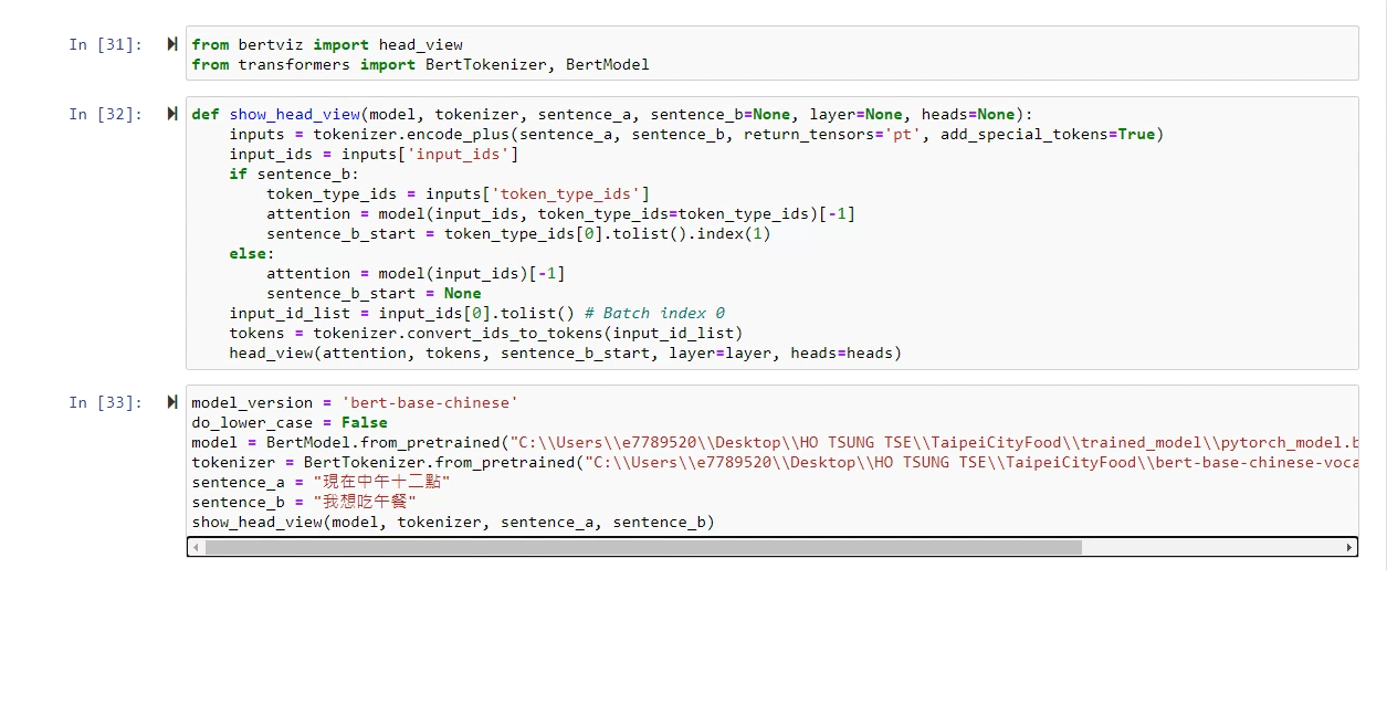 Question for use BertViz on my own model · Issue #69 · jessevig/bertviz · GitHub