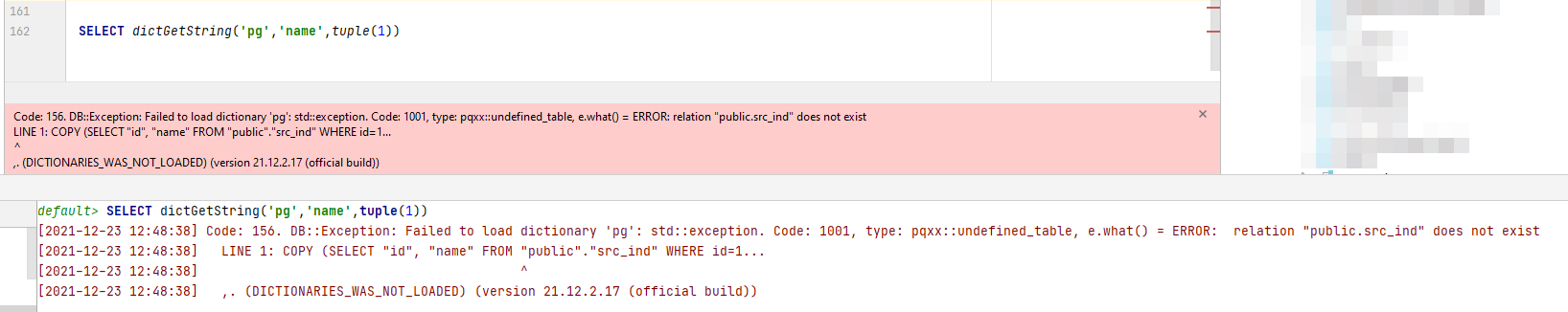 dictionaries SOURCE(POSTGRESQL(...)) doesn't work · Issue #33095 · ClickHouse/ClickHouse · GitHub