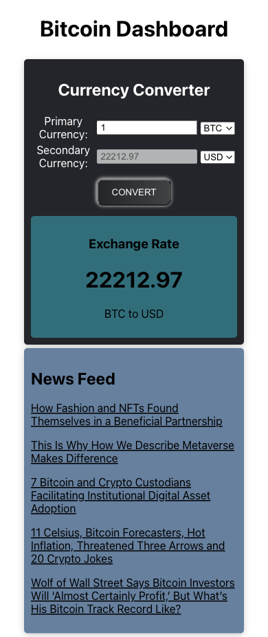 GitHub - ianskie26/bitcoin-dashboard: BTC exchange rate converter and ...