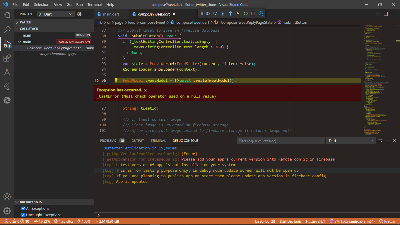 Which version of Flutter SDK is being used? · Issue #241 · TheAlphamerc/flutter_twitter_clone ...