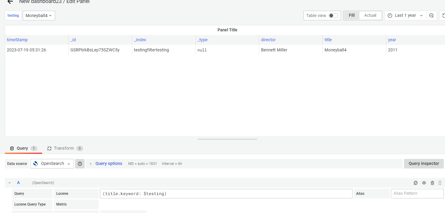 Variable filter not working in Grafana panel when we select raw data. its working with term ...