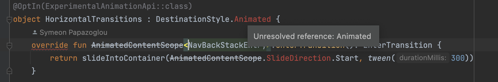 Unresolved reference: Animated · Issue #424 · raamcosta/compose-destinations · GitHub