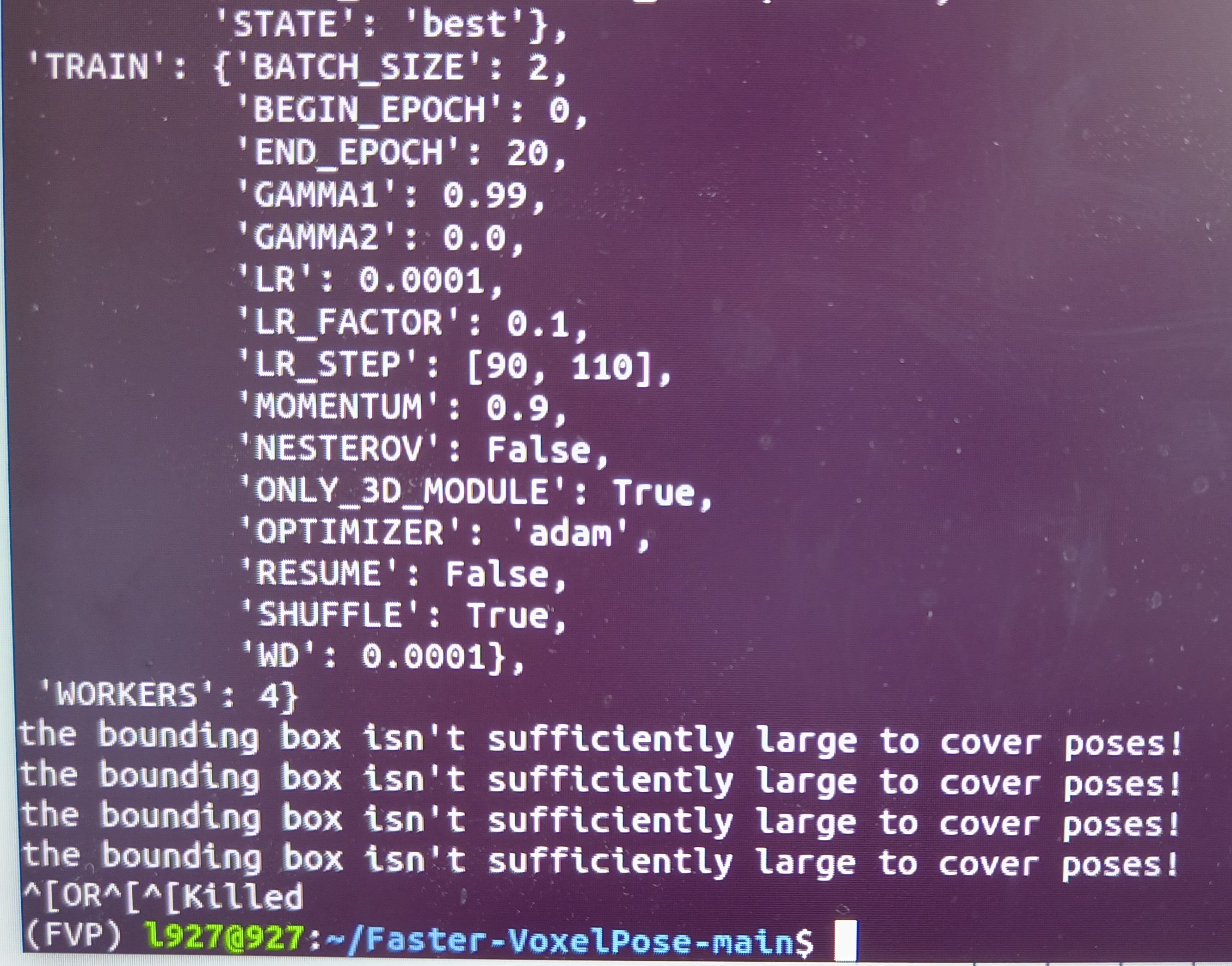 关于训练时中止训练的问题 · Issue #7 · AlvinYH/Faster-VoxelPose · GitHub