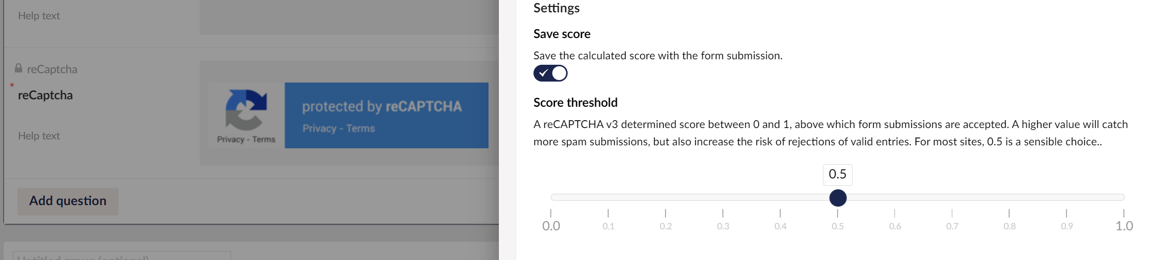 The Score Cannot Be Controlled In The Recaptcha V3 Form Question · Issue 1063 · Umbraco Umbraco