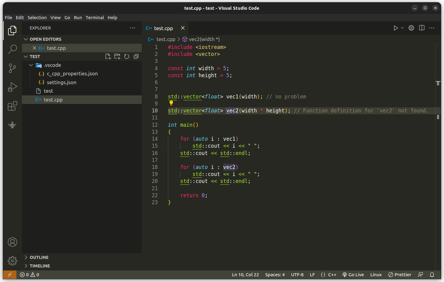 Intellisense treats std::vector variable initialization as a function ...