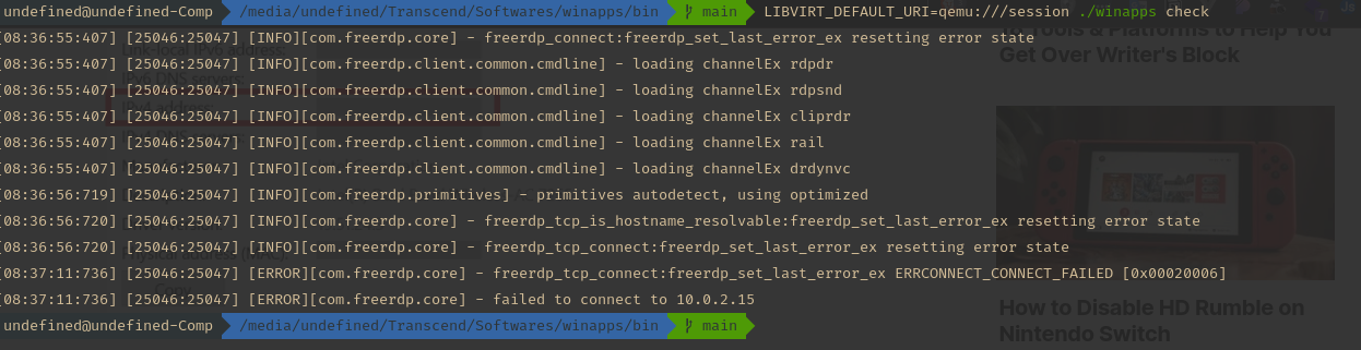 Failed to get network 'default' · Issue #257 · Fmstrat/winapps · GitHub