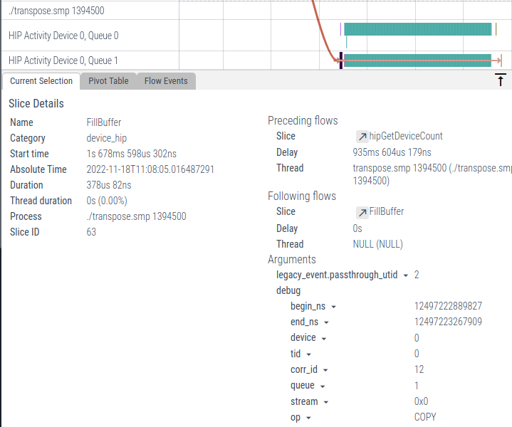 HSA operations (fill, copy) show incorrect perfetto flows · Issue #215 · ROCm/omnitrace · GitHub