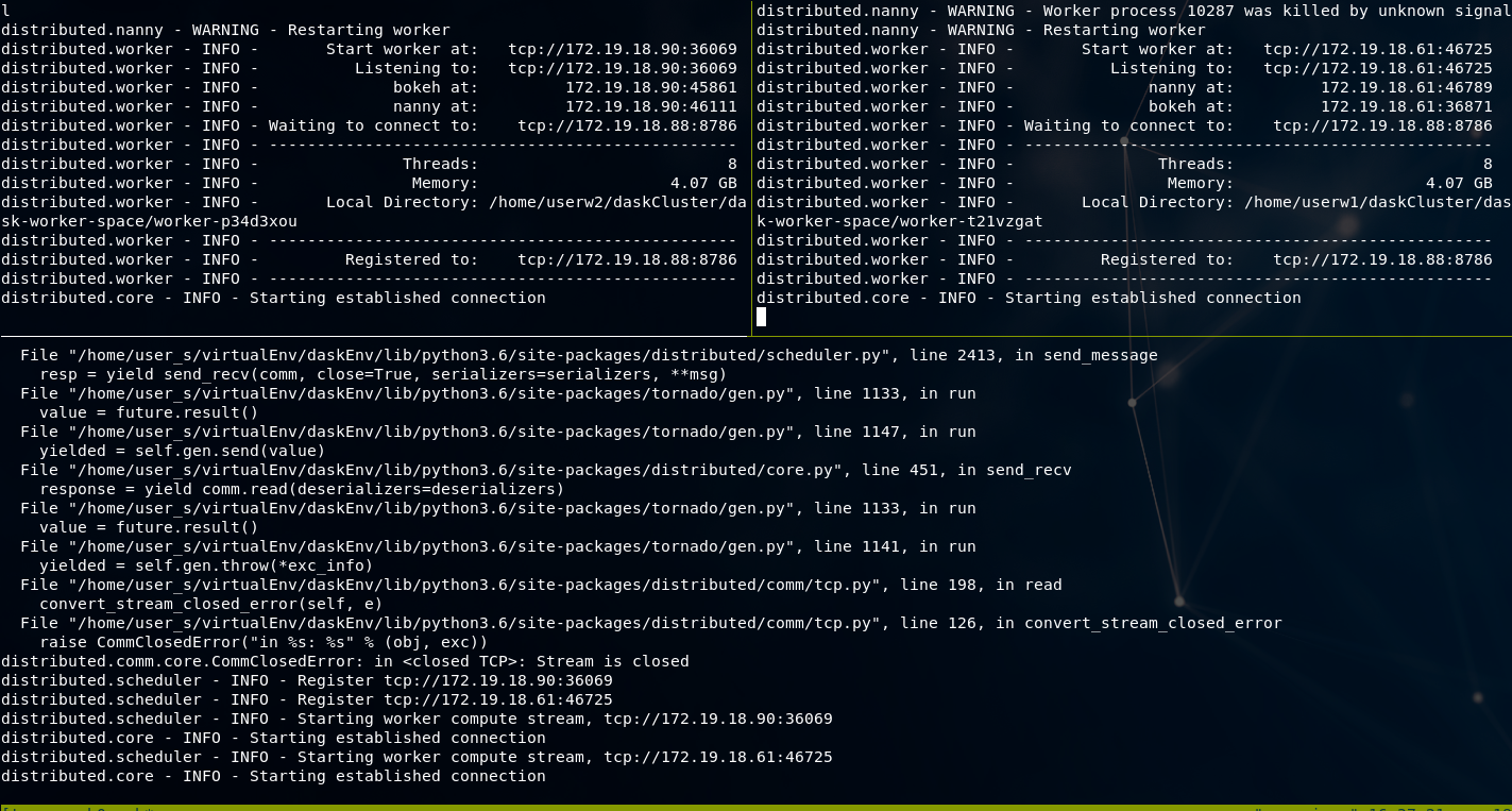 CommClosedError: in : Stream is closed (Client.run) · Issue #2368 · dask/distributed · GitHub