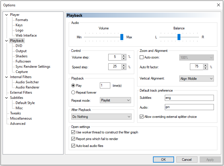 Changes in 'Default track preference' not working · Issue #1677 · clsid2/mpc-hc · GitHub