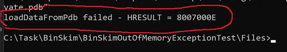 Out of memory exception occurs while inspecting certain binaries during BA2004 ...