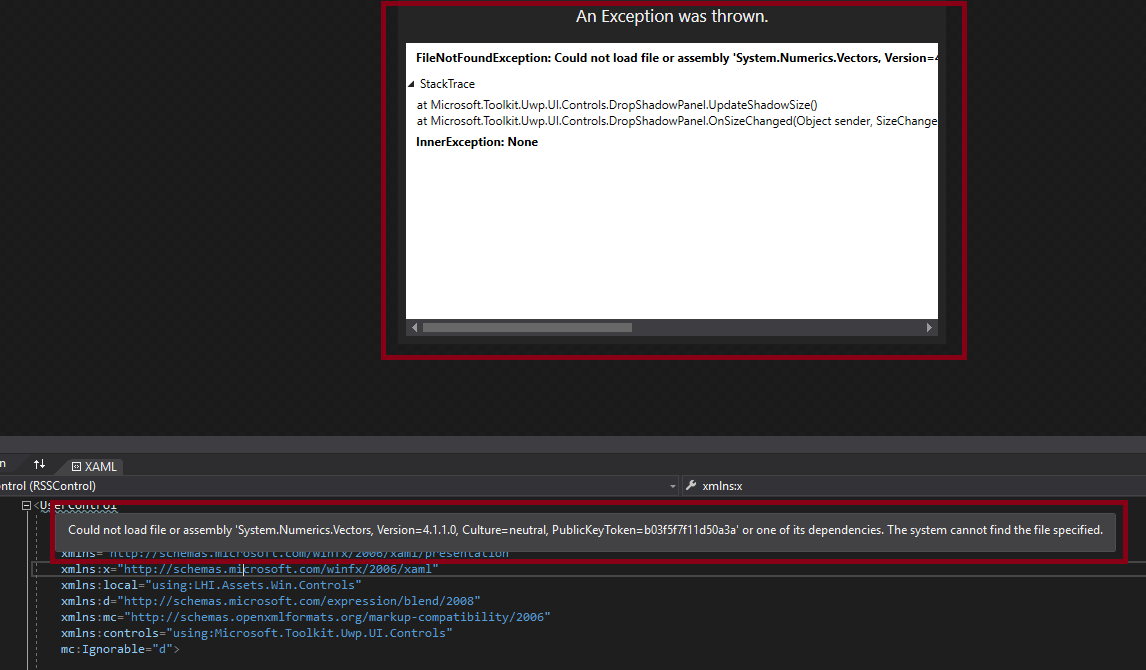 DropShadowPanel: System.Numerics.Vectors, Version 4.1.1.0 File Not Found Exception · Issue #1407 ...