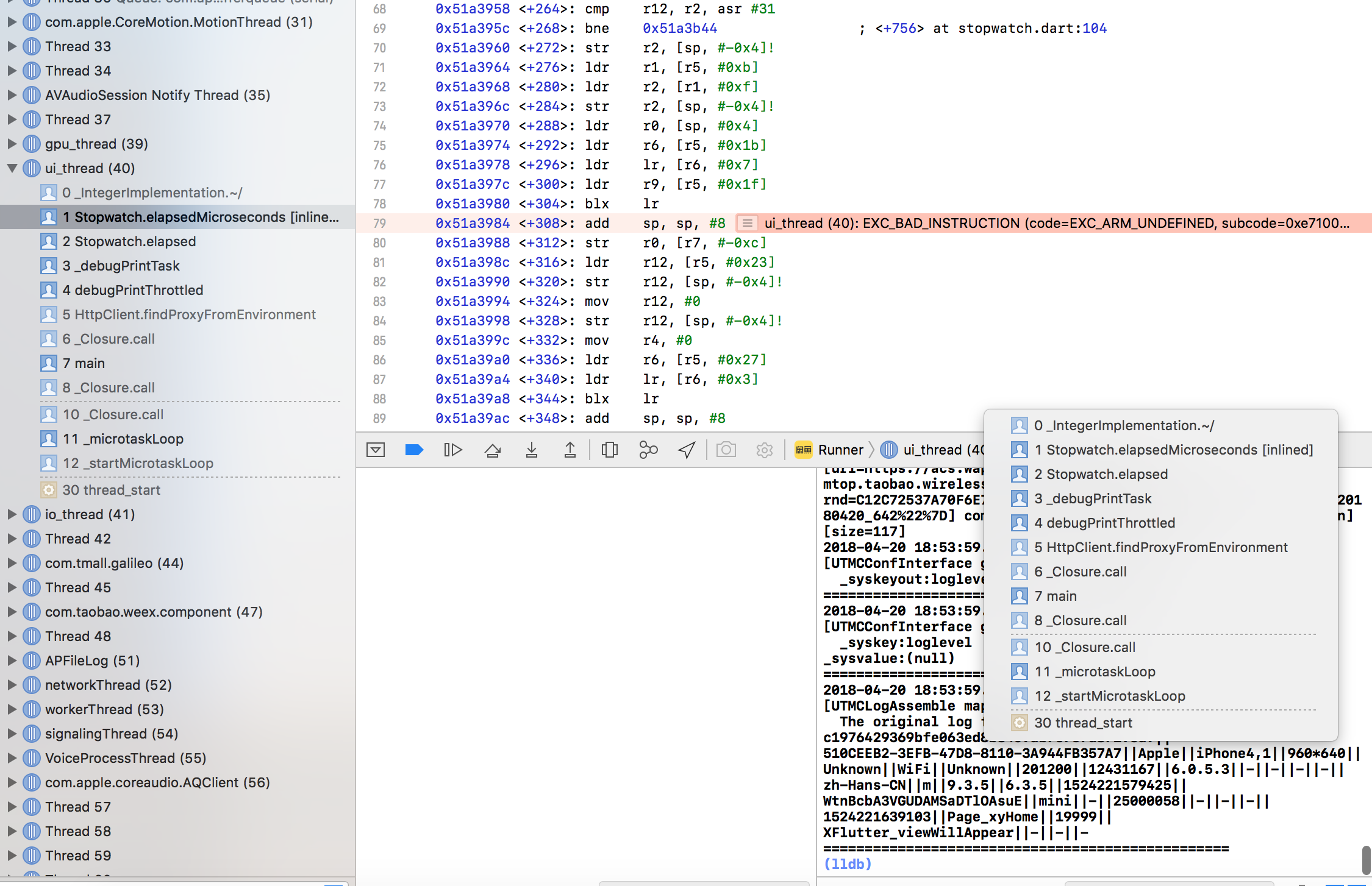 Flutter generated arm32 App.framework crashes on a iPhone4S · Issue #16797 · flutter/flutter ...