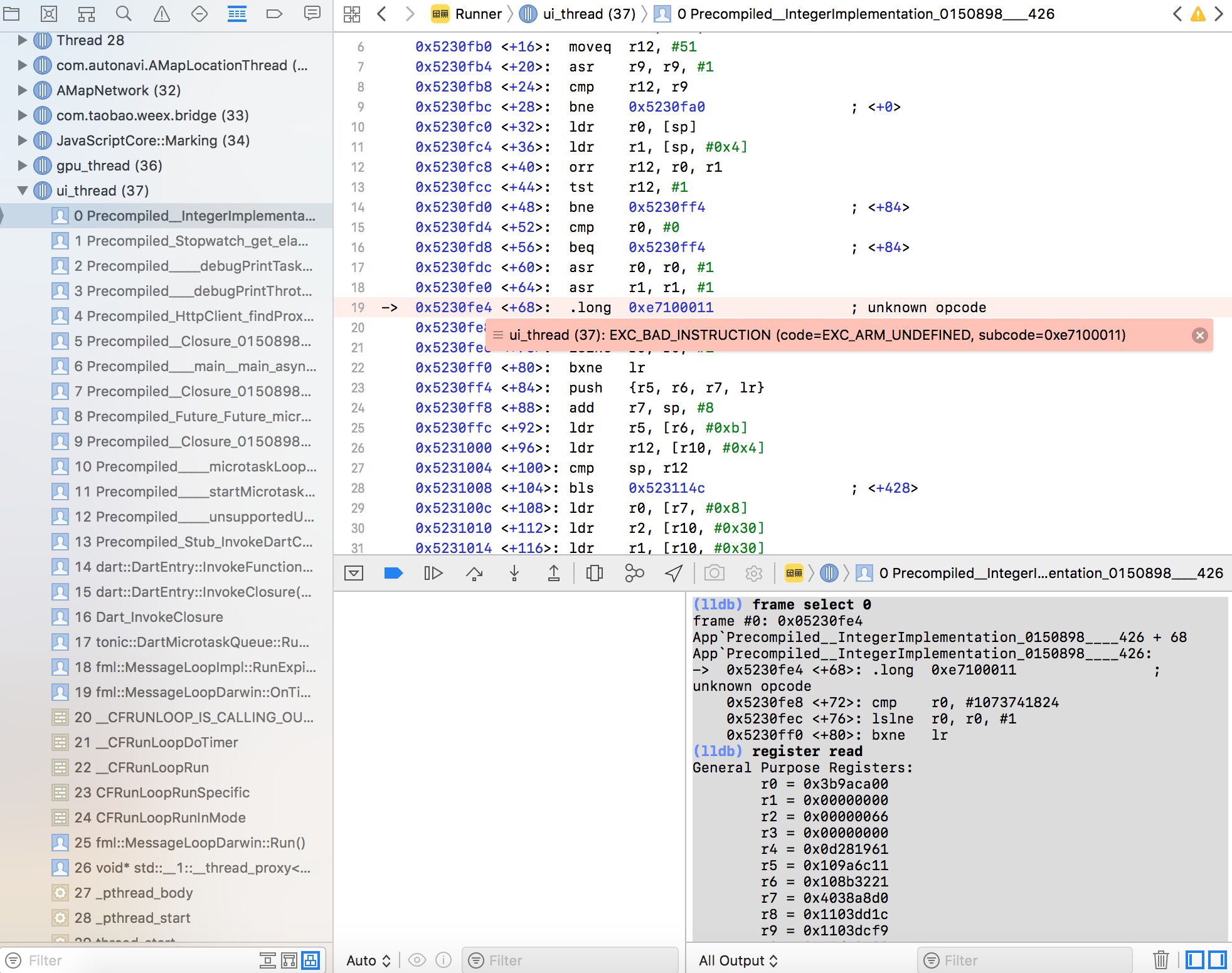 Flutter generated arm32 App.framework crashes on a iPhone4S · Issue #16797 · flutter/flutter ...