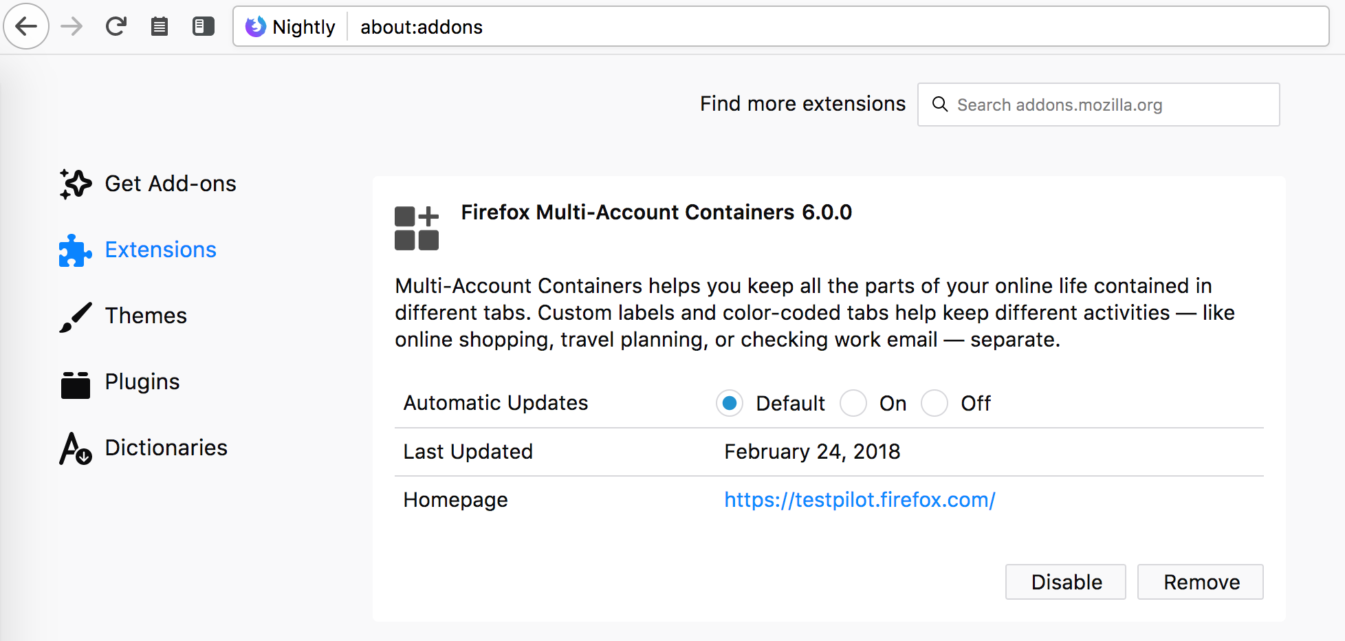 Update addon homepage link · Issue #1286 · mozilla/multi-account-containers · GitHub