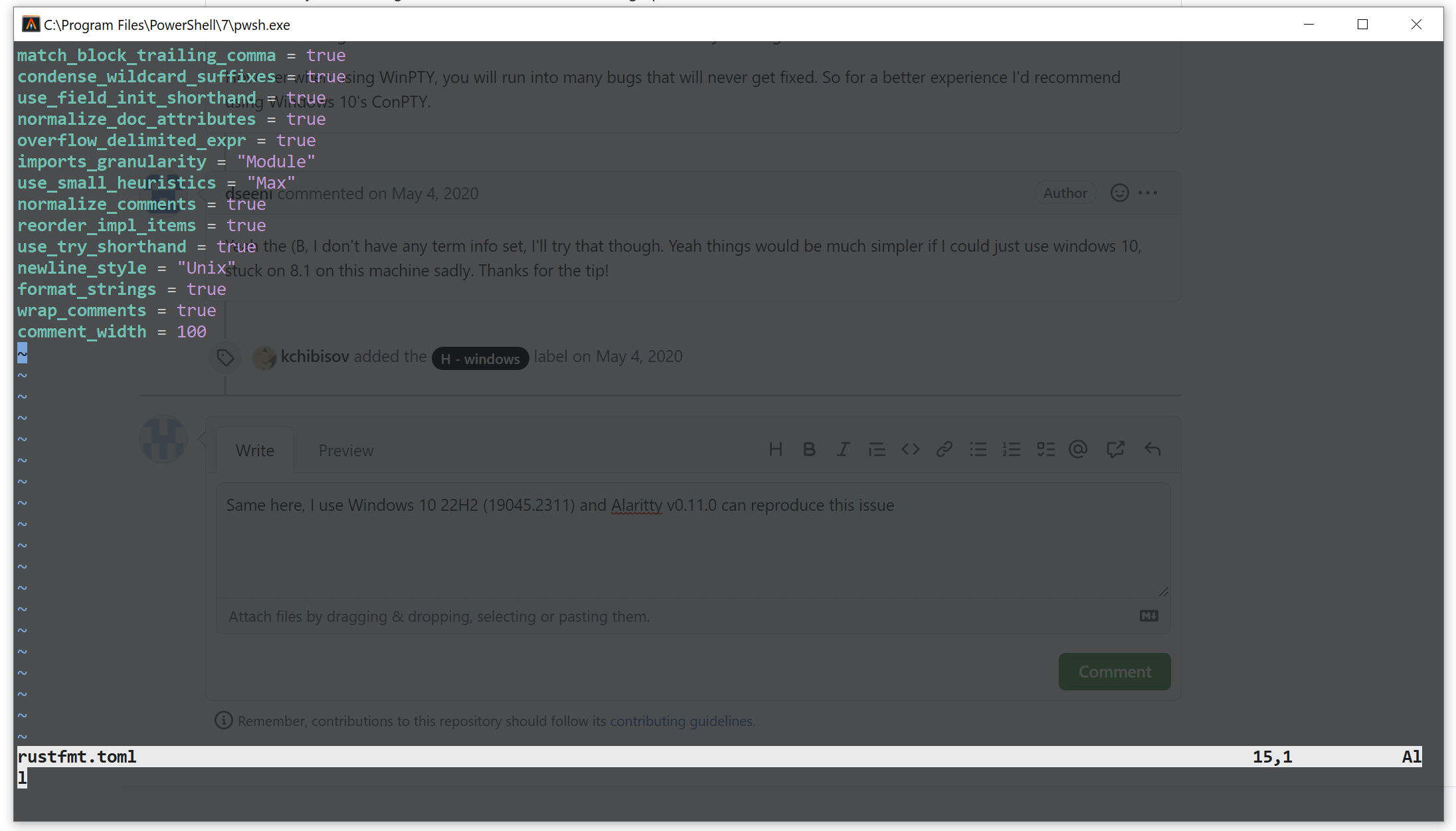 Alacritty + Neovim character rendering issues on Windows 8.1... · Issue #3662 · alacritty ...