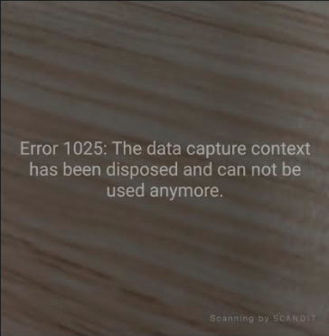 The data capture context has been disposed and can not be used anymore · Issue #2 · Scandit ...