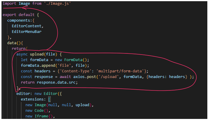How to upload images with TipTap editor · GitHub