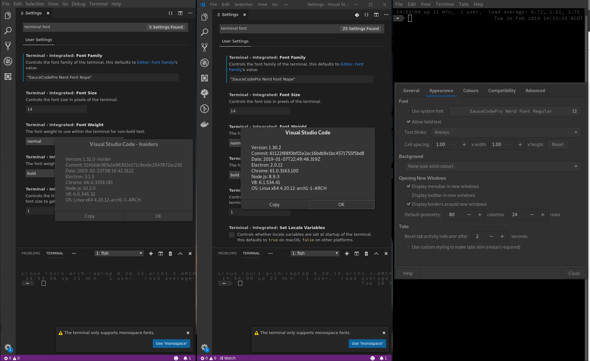terminal font problem with 1.31.0-1549443494 release · Issue #68608 ...
