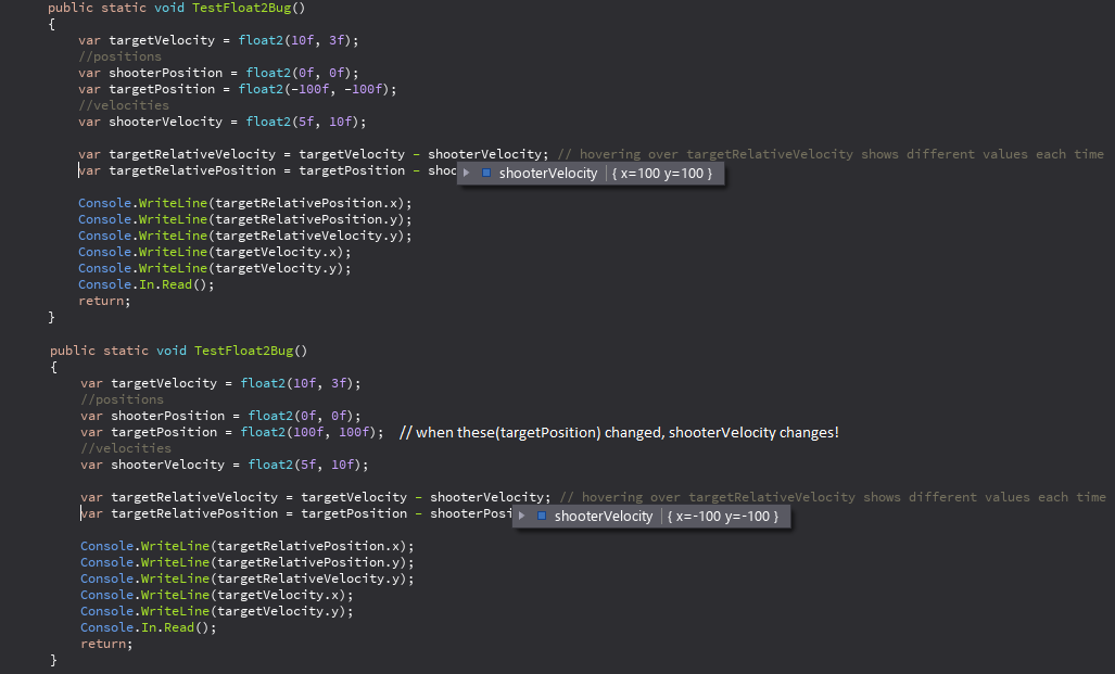 [Bug?] Hovering mouse pointer over float2 gives random values · Issue #983 · beefytech/Beef · GitHub