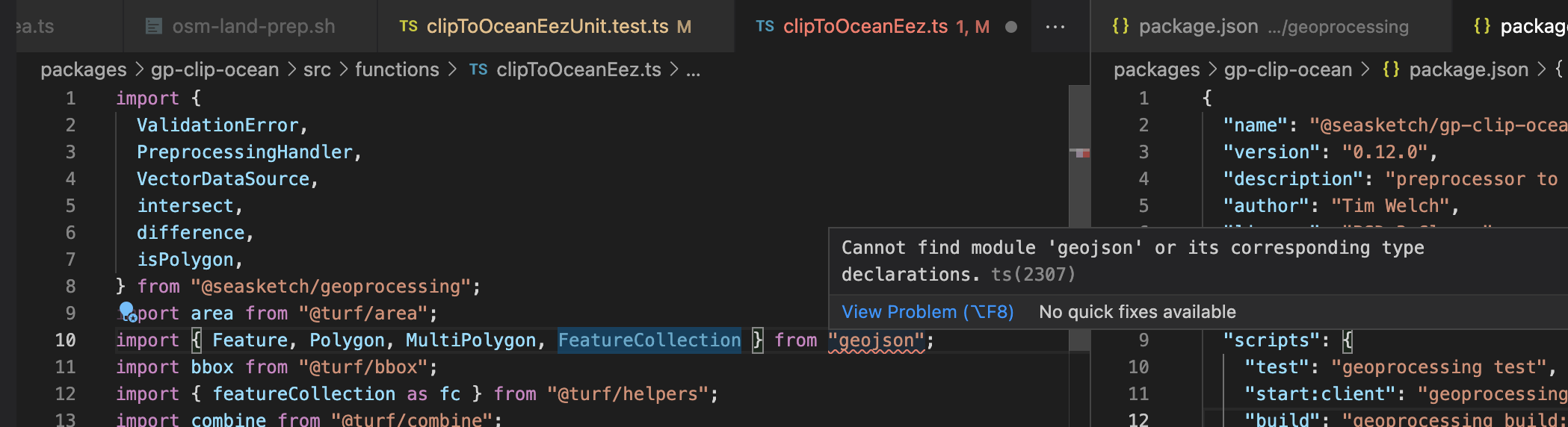GP sub-dependencies not found by vscode in template package · Issue #73 · seasketch ...