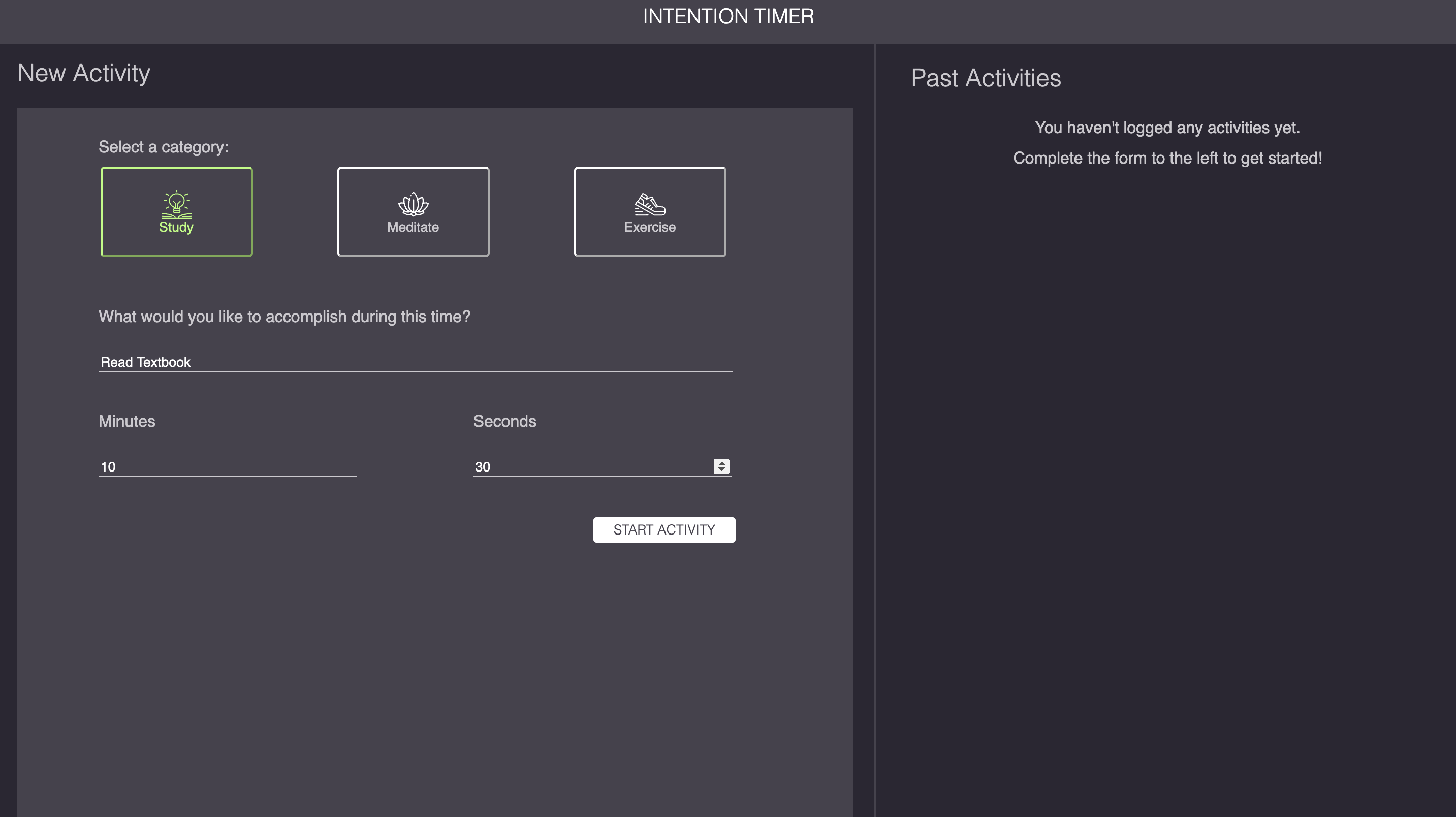 GitHub - Echory/intention-timer