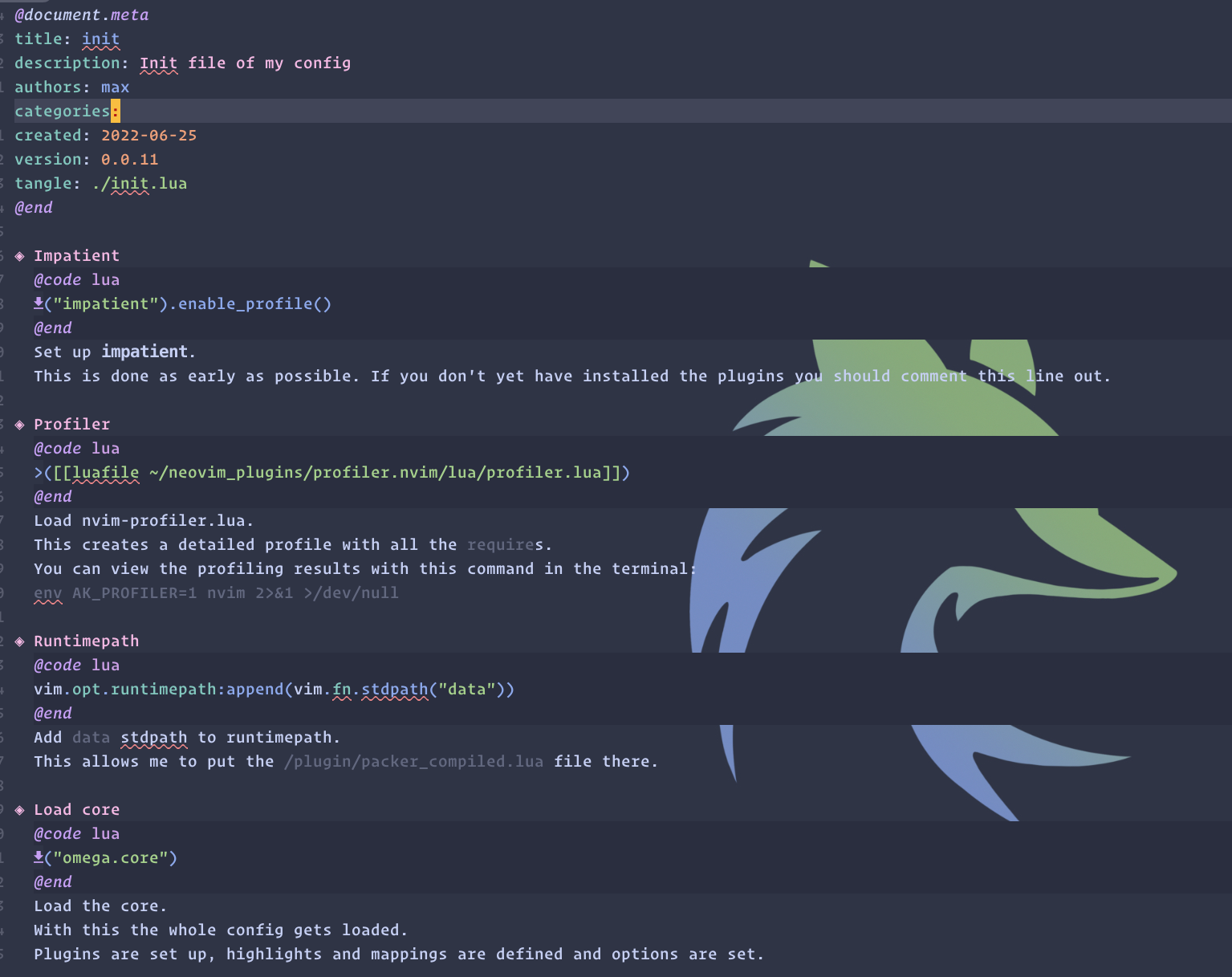 [FEATURE REQUEST] Writing configs , or even code , using neorg · Issue #89 · nvim-neorg/neorg ...
