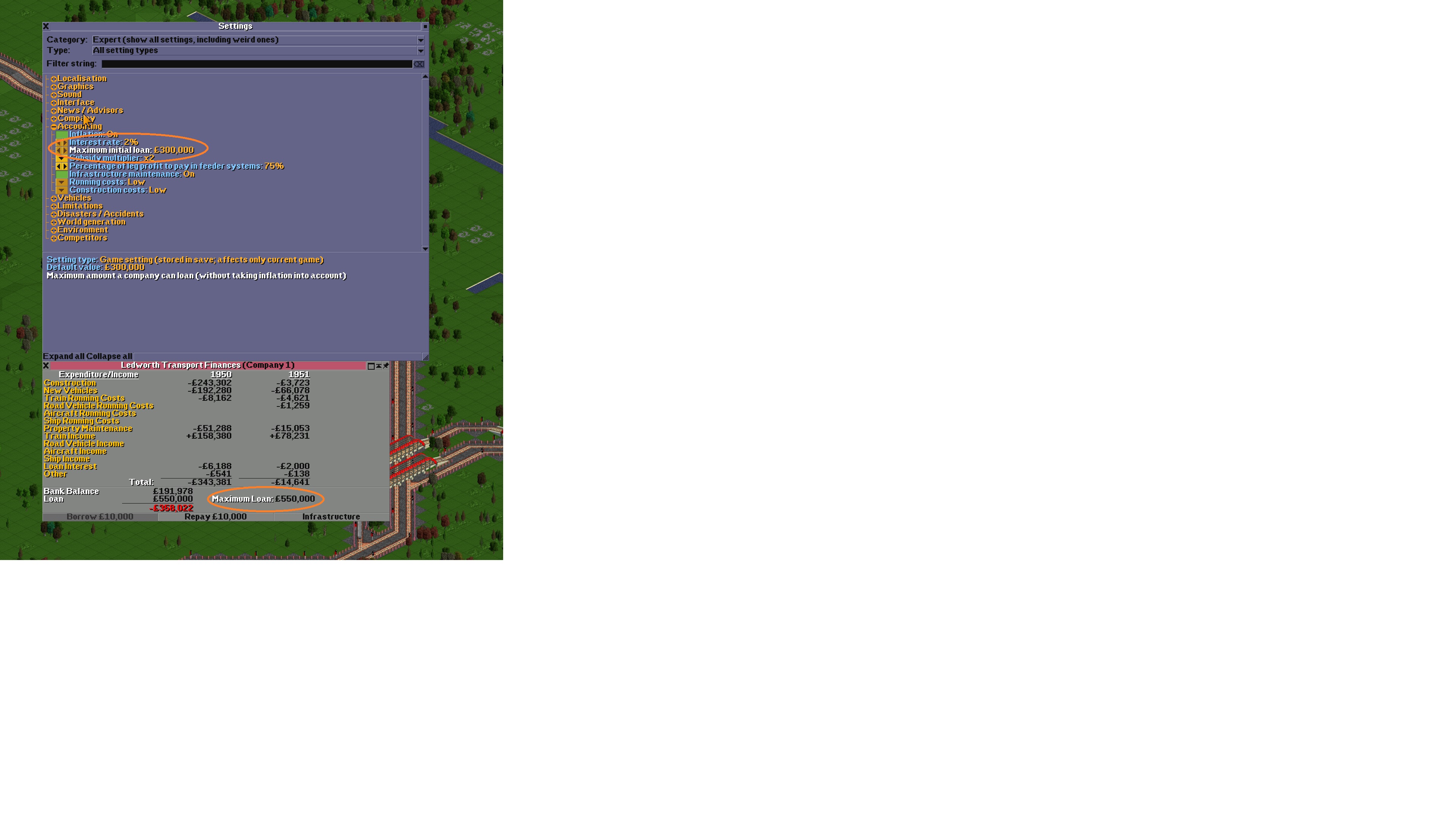 Maximum initial loan amount does not match Game Settings · Issue #8932 · OpenTTD/OpenTTD · GitHub