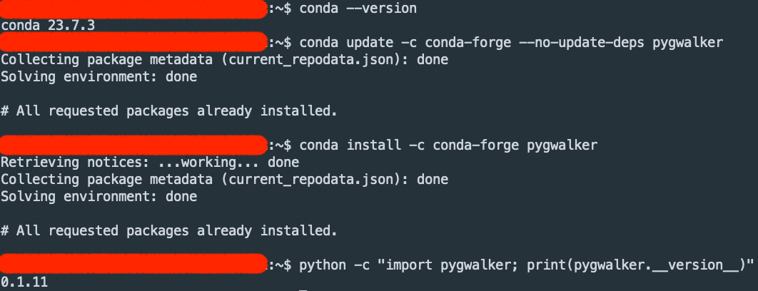 pygwalker cannot be updated solely with conda · Issue #204 · Kanaries/pygwalker · GitHub