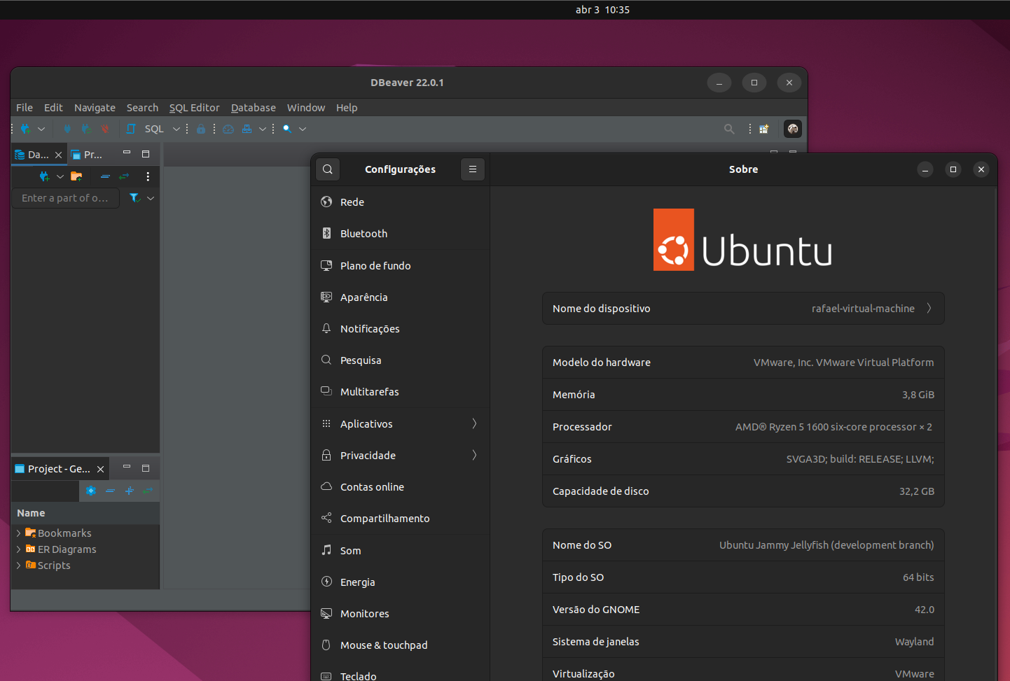 DBeaver on Ubuntu 21.10 and 22.04 has huge title bar and buttons ...