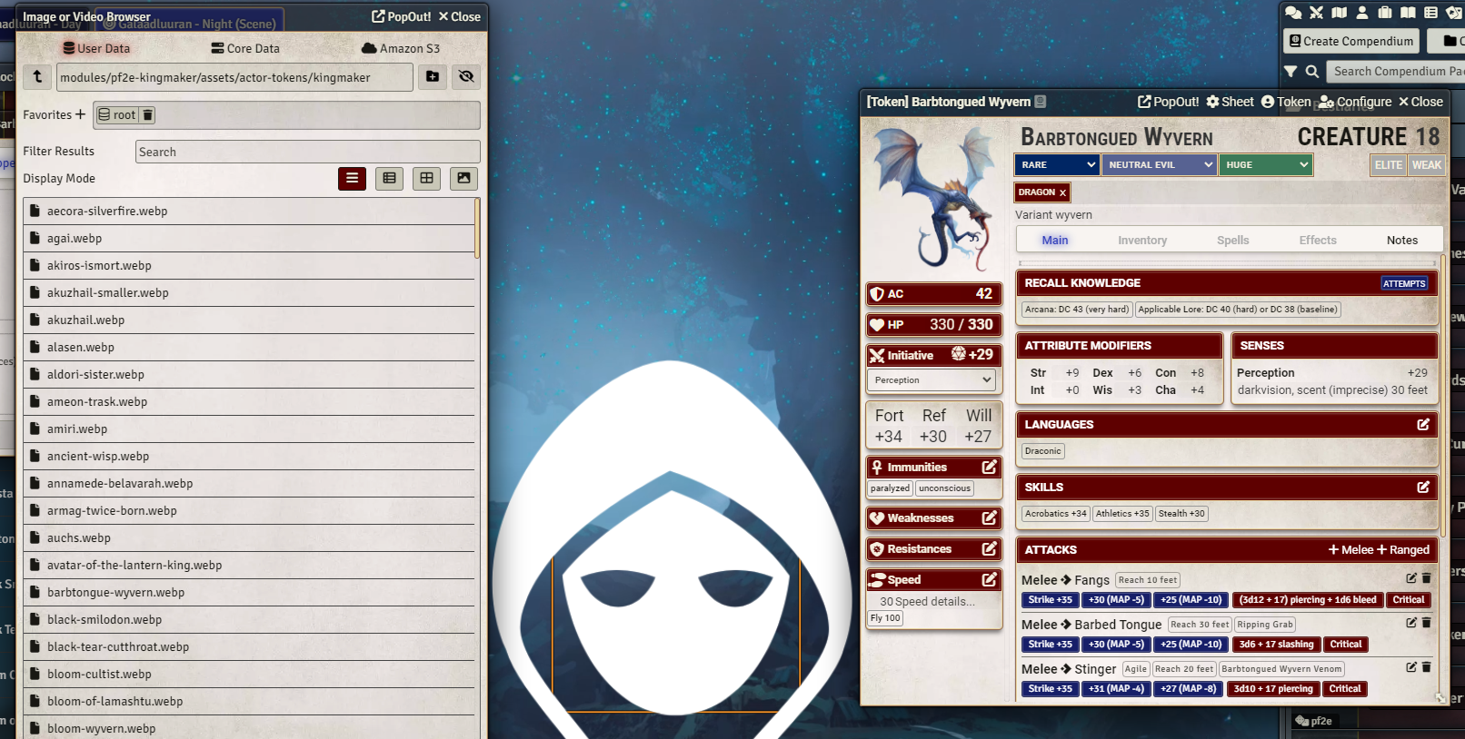 Barbtongued Wyvern has a broken token link · Issue #344 · foundryvtt/foundryvtt-premium-content ...