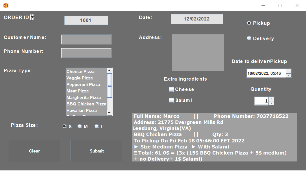 GitHub - LELL0/PizzaRestaurant: Pizza Restaurant app (GUI)