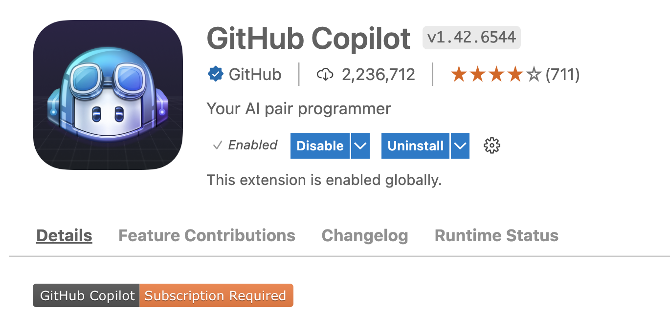 You are eligible to use GitHub Copilot for free. But vscode require subscription · community ...