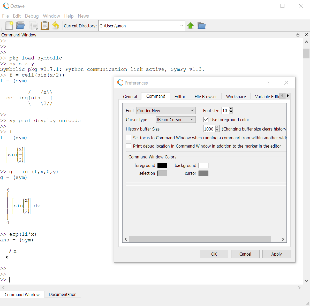 [octave 4 4 1 Windows 10] Not Expected Display · Issue 912 · Gnu Octave Symbolic · Github