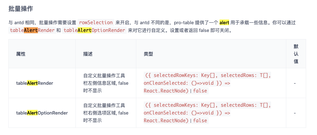 👑 【需求】ProTable alert显示逻辑问题 · Issue #258 · ant-design/pro-components ...