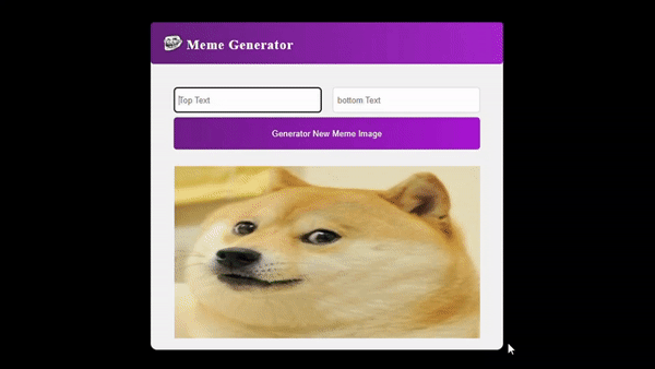 Github The Saqlainnawazmeme Generator A Interactive Web App Using Reactjs 