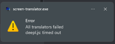 error with all traductor, not possible trad · Issue #138 · OneMoreGres/ScreenTranslator · GitHub