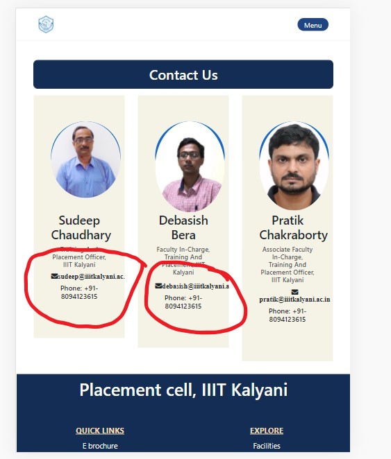 Contact us section not responsive for ipad size · Issue #65 · GDSC-IIIT-Kalyani/placement-portal ...