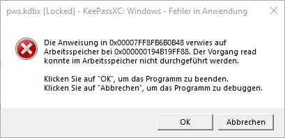 Crash at Windows 10 unlock screen · Issue #6076 · keepassxreboot/keepassxc · GitHub
